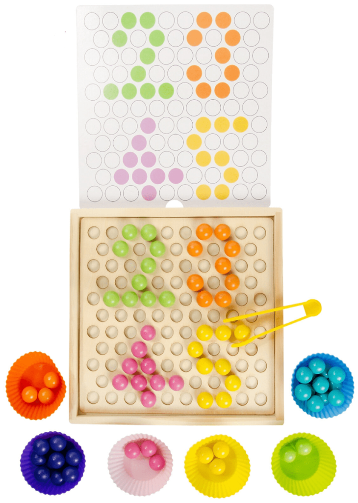 Plateau Montessori à perles et jeu de memoire 2 en 1 - Boutique en ...